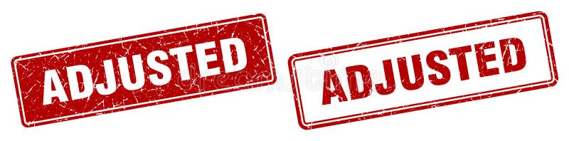 Adjusted Stamp Set. Adjusted Square Grunge Sign Stock Vector ...