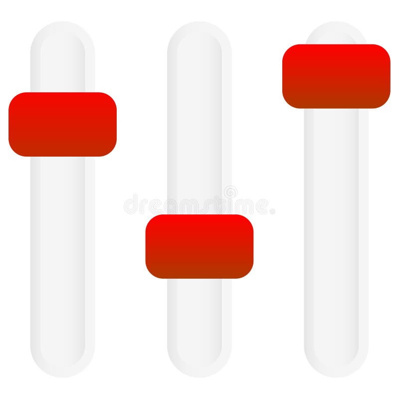 Adjuster, Slider, Tuner, Fader Bars with Levers, Knobs Stock Vector ...