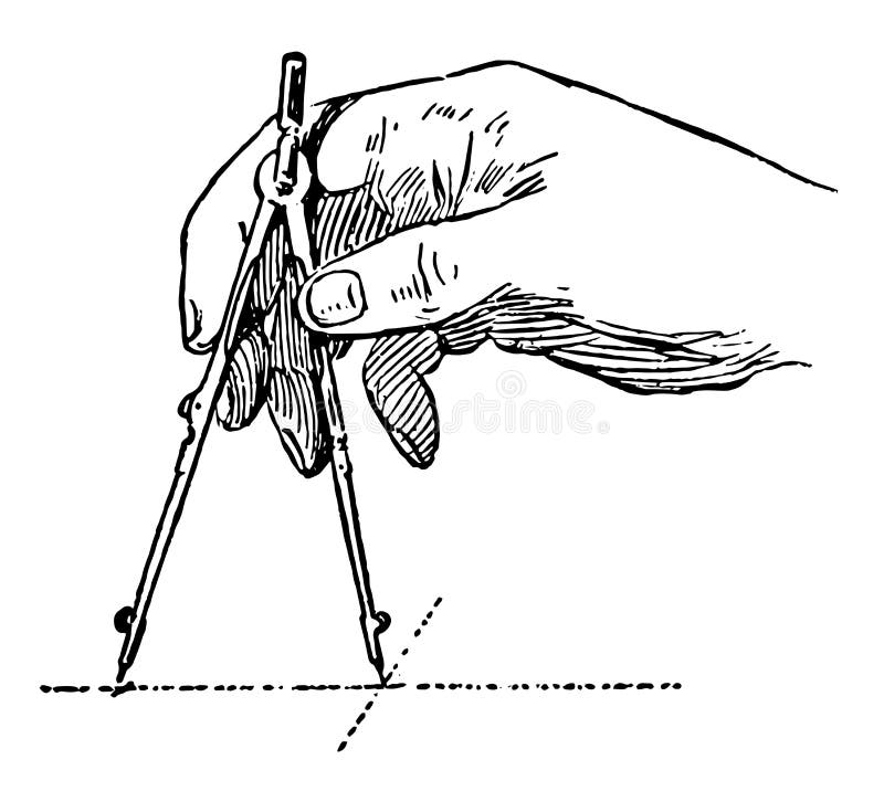 Adjusting the Compass, Vintage Engraving Stock Vector - Illustration of ...