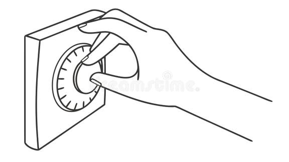 Adjusting a Control Dial, Settings and Customization. Vector Design ...