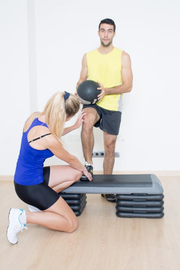 Adjusting Functional Training Stock Image - Image of help, coach: 48357253