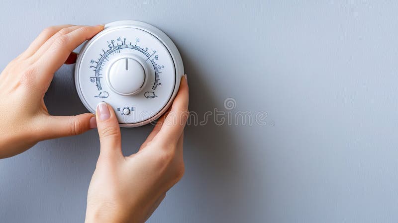 Adjusting a Mechanical Timer for Optimal Home Temperature Control Stock ...