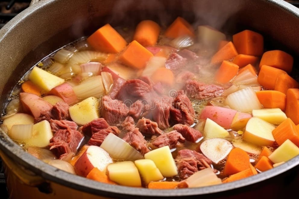 Adjusting Salt in Simmering Beef Stew Stock Image - Image of ...