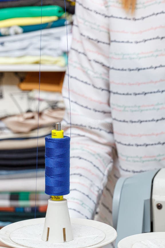 Adjusting the Sewing Machine, Threads in Female Hands Stock Image ...