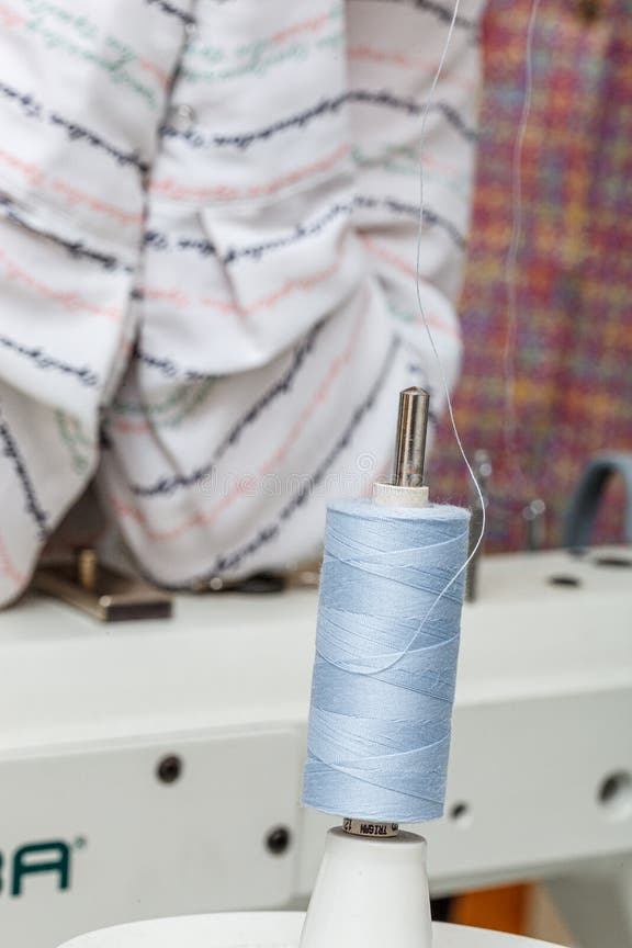Adjusting the Sewing Machine, Threads in Female Hands Stock Photo ...