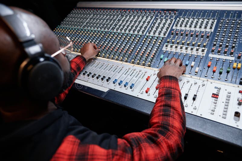 Adjusting Sound Console Settings Stock Photo - Image of recording ...