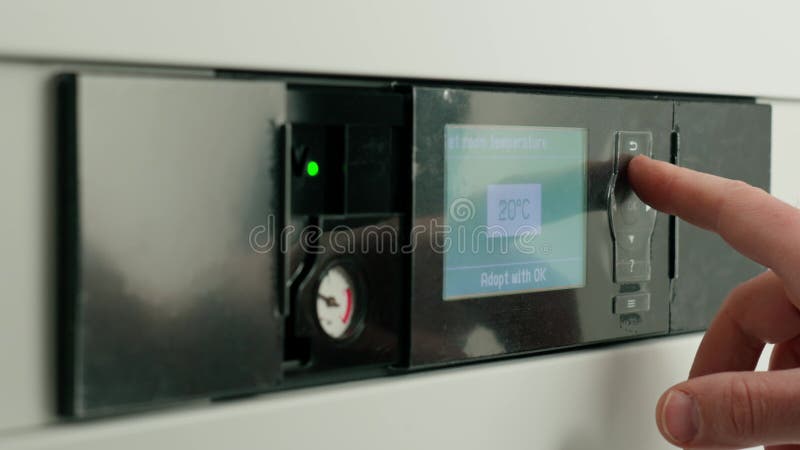 Adjusting Temperature on Heat Pump Control Panel Stock Footage - Video ...