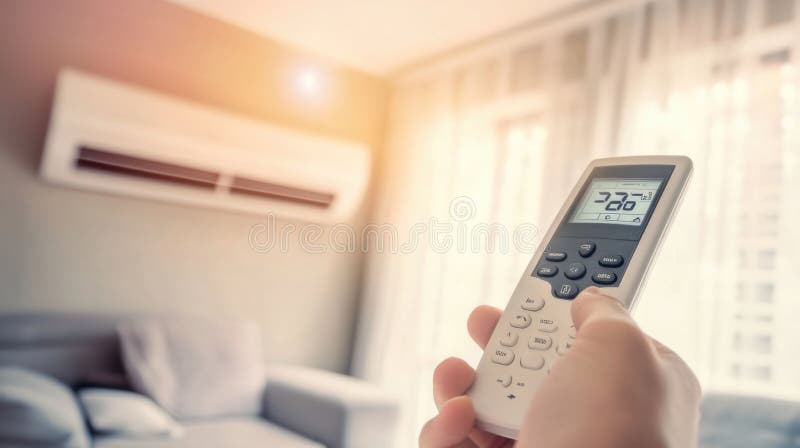 Adjusting the Temperature with a Remote Control for an Air Conditioning ...
