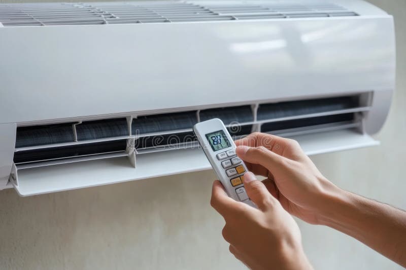 Adjusting the Temperature on a Wall-mounted Air Conditioning Unit Using ...