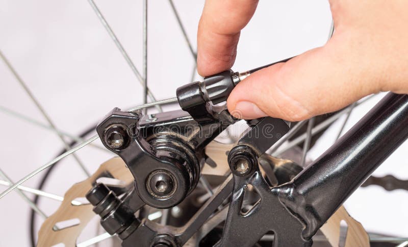 Adjusting the Tension of the Bicycle Brake Caliper Cable. Brake Setting ...