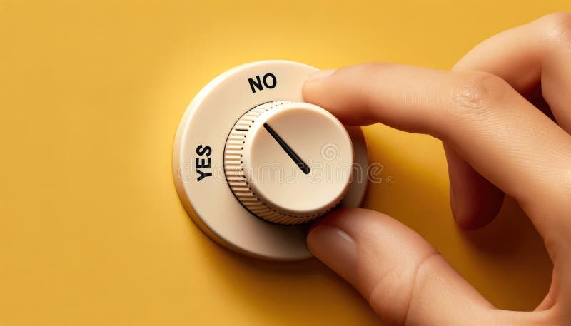 Adjusting Volume Selector Dial: Hand Close-Up on Yellow Background - AI ...