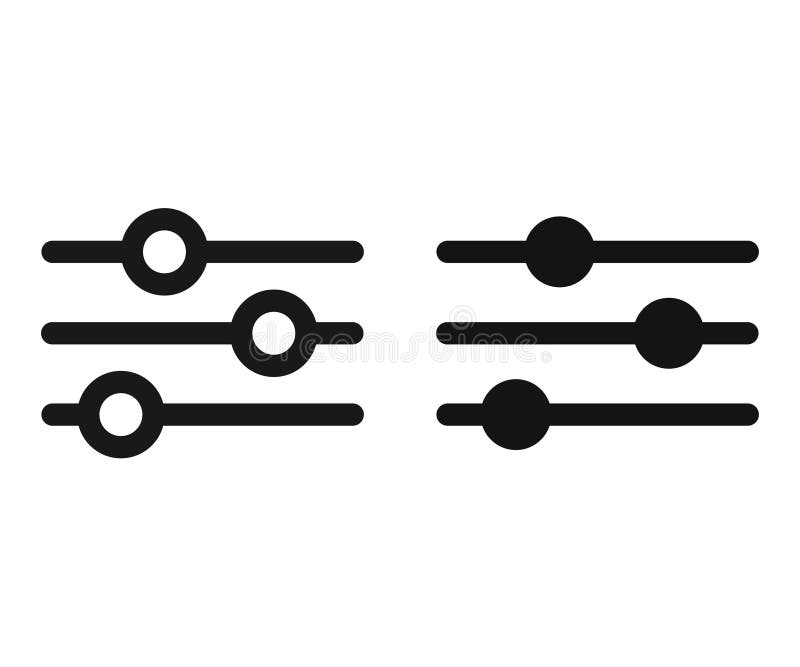 Adjustment Button Icon Vector. Filter Control Symbol. Setting Control ...