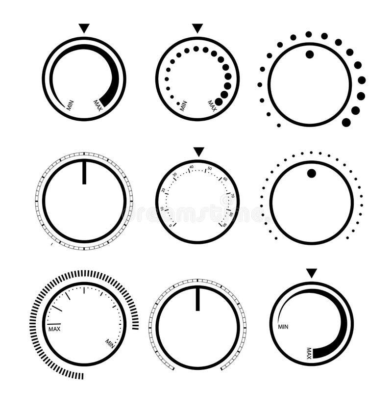 Adjustment Dial. Rotary Dials with Round Scale Volume Level Knob and ...