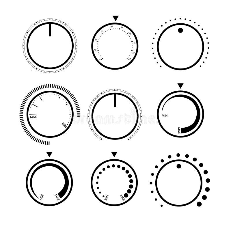 Adjustment Dial. Rotary Dials with Round Scale Volume Level Knob and ...