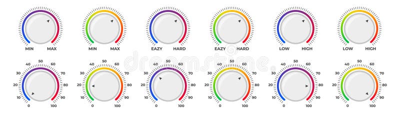Adjustment Dial. Volume Level Knob with Round Scale. Volume Level ...