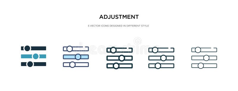 Adjustment Icon in Different Style Vector Illustration. Two Colored and ...