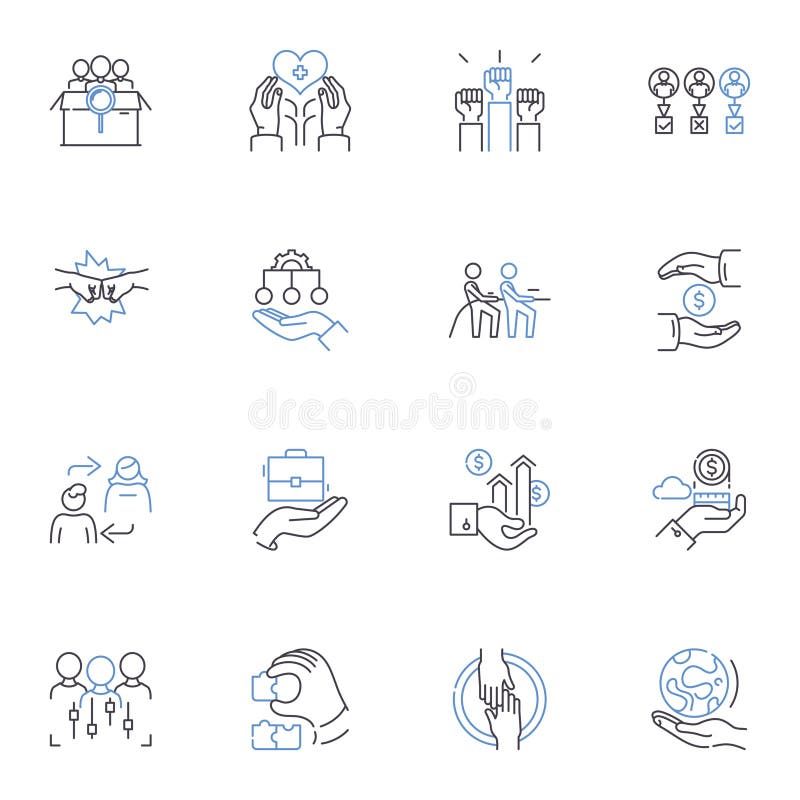 Adjustment Line Icons Collection Adaptation Transition Modification