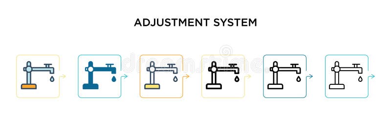 Adjustment System Vector Icon in 6 Different Modern Styles. Black, Two ...