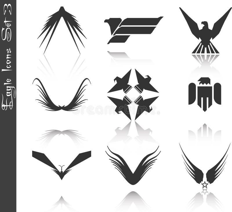 Eagle Icons Set 3 vektor abbildung. Illustration von nave - 9191351