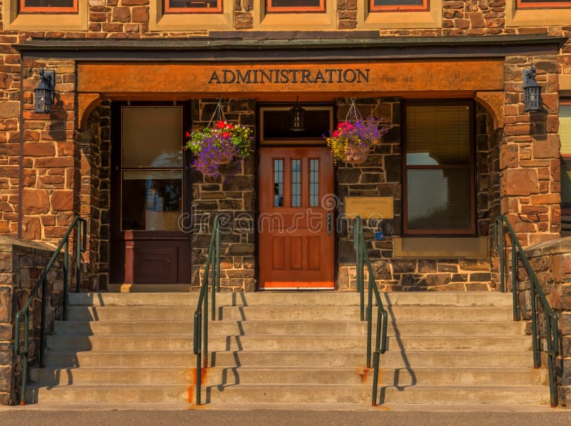 Admin Bldg Door Banff National Park Editorial Photo - Image of admin ...