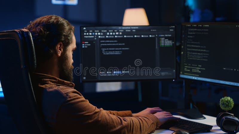 It Admin Brainstorming Ways of Fixing Database Errors, Working from Home Stock Photo - Image of ...