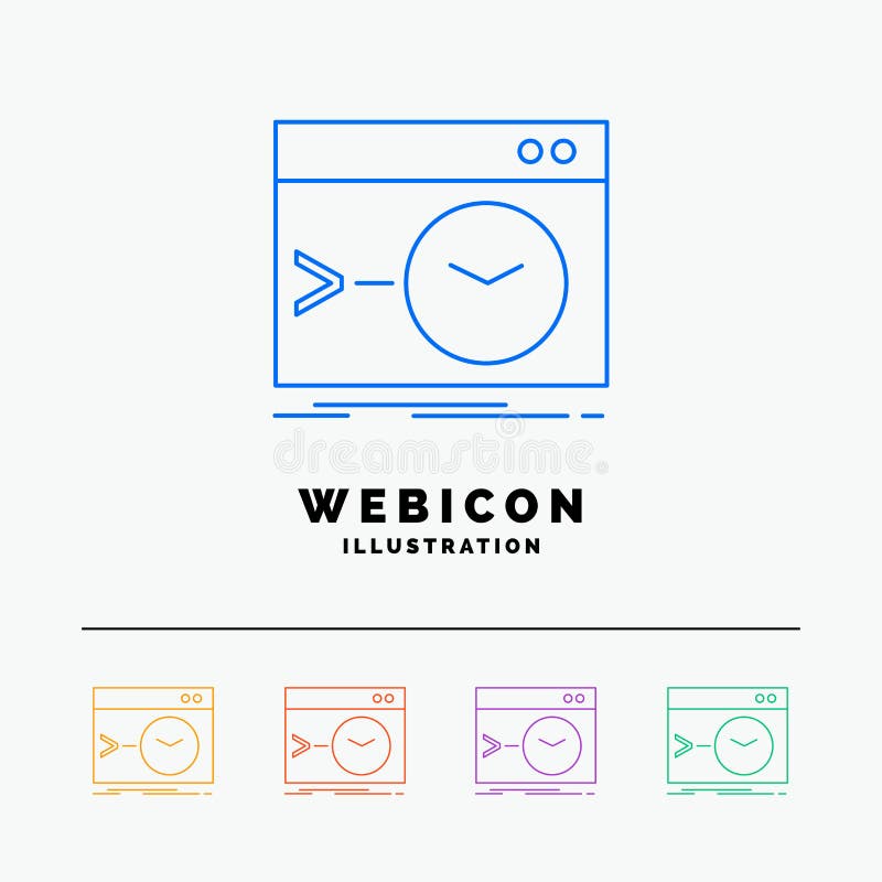 Admin, Command, Root, Software, Terminal 5 Color Line Web Icon Template ...