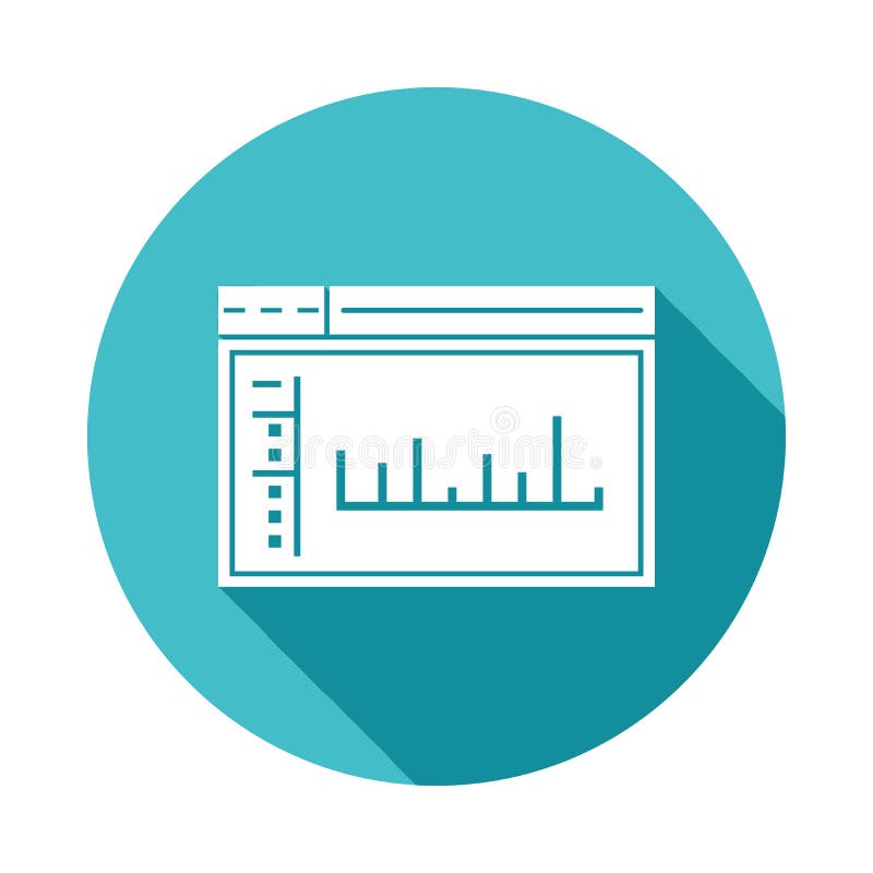Admin Control Panel Icon in Flat Long Shadow Style Stock Illustration ...