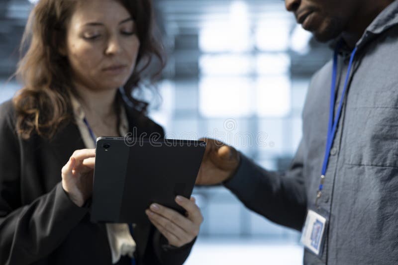 Teamworking Server Room Coworkers Implementing Sustainable Energy ...