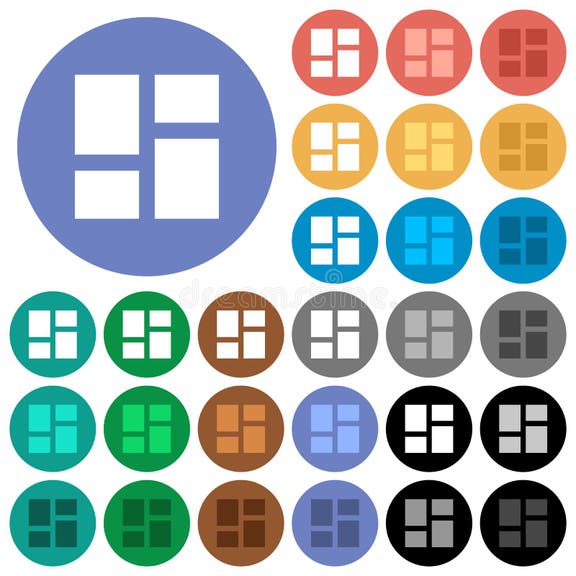 Admin Dashboard Panels Round Flat Multi Colored Icons Stock Vector ...