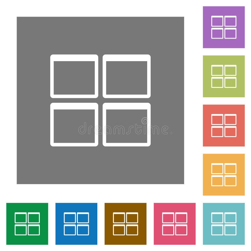 Admin Dashboard Panels Square Flat Icons Stock Vector - Illustration of ...