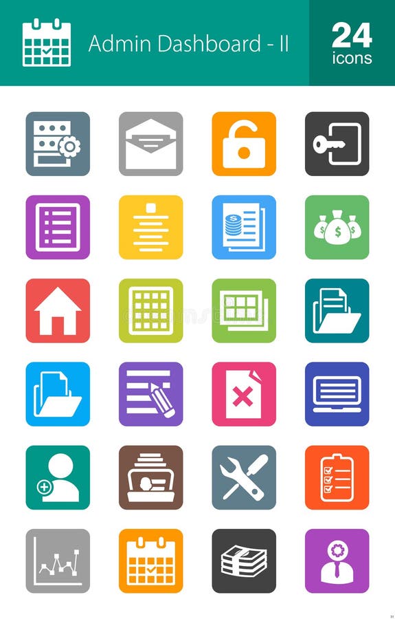 Admin Dashboard Flat II stock illustration. Illustration of dashboard ...