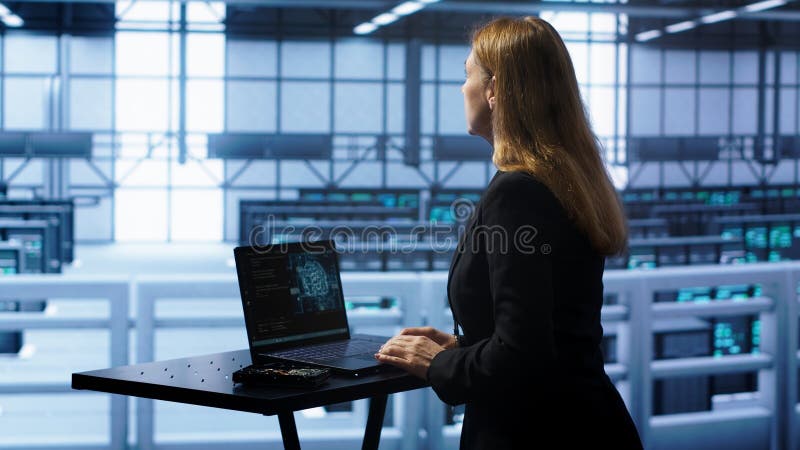 Admin in Data Center Works with Artificial Intelligence Computerized ... Admin in Data Center Works with Artificial Intelligence Computerized ...