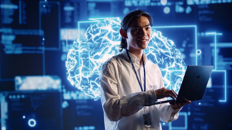 Admin Doing AI Human Brain Simulation Stock Image - Image of innovation, science: 293601181