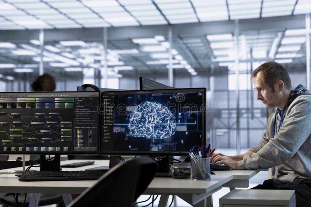 Admin Fixing Computer Crashes Affecting Server Room AI Workloads Stock Image - Image of computer ...