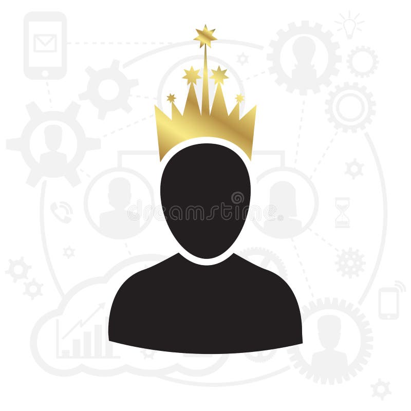 Admin with Gold Crown Icon stock vector. Illustration of king - 122517270