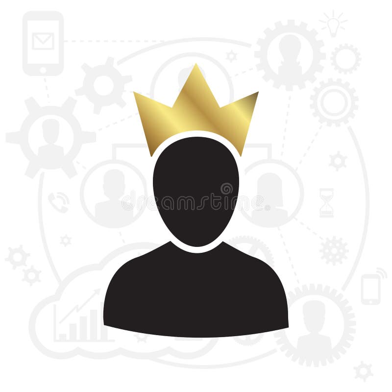 Admin with Gold Crown Icon stock vector. Illustration of emblem - 126192086