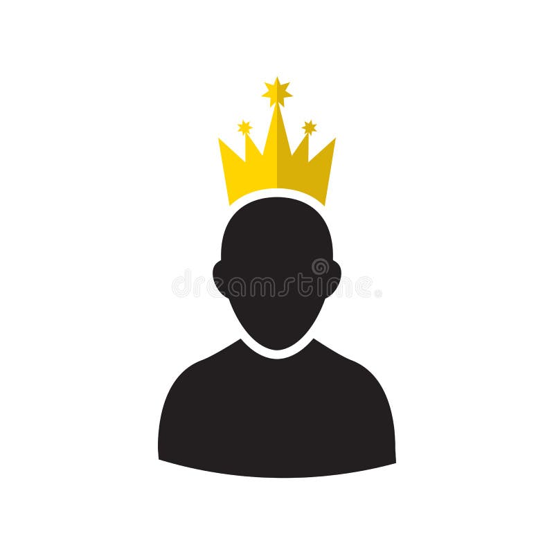Admin with Gold Crown Icon stock vector. Illustration of kingly - 135350043