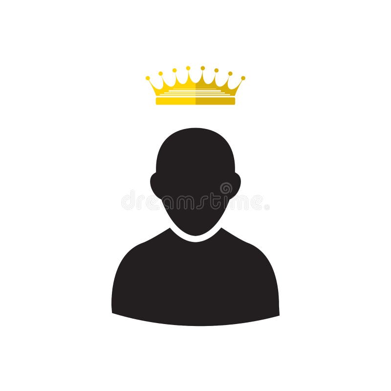 Admin with Gold Crown Icon stock vector. Illustration of master - 135350050