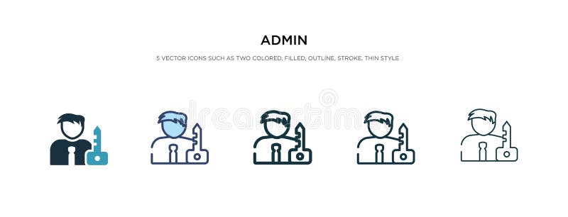 Admin Icon in Different Style Vector Illustration. Two Colored and ...