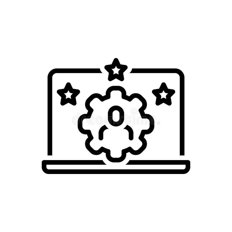 Black Line Icon for Admin, Manager and Head Stock Vector - Illustration ...