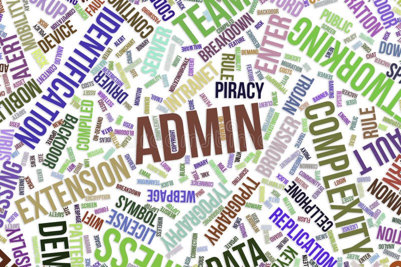 Admin, Conceptual Word Cloud for Business, Information Technology or it ...