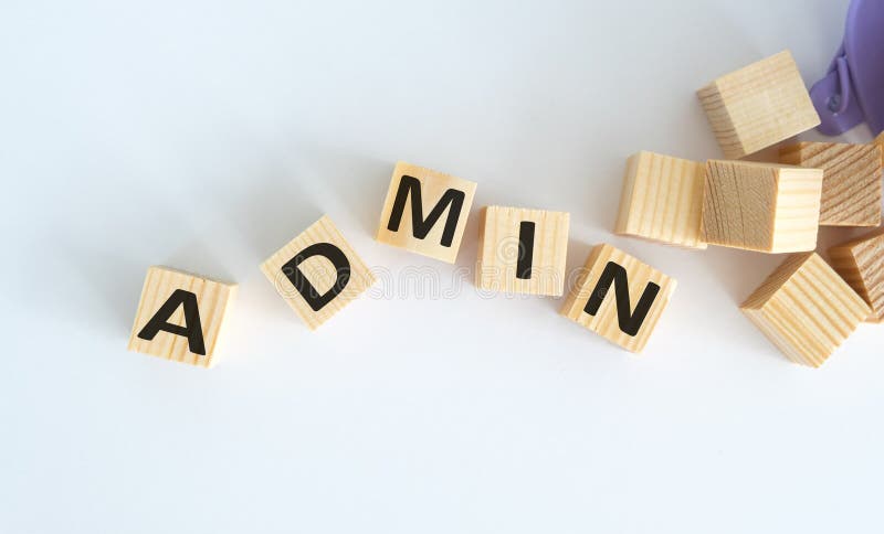 Admin Inscription on Wooden Cubes on the Table. Business Concept Stock ...