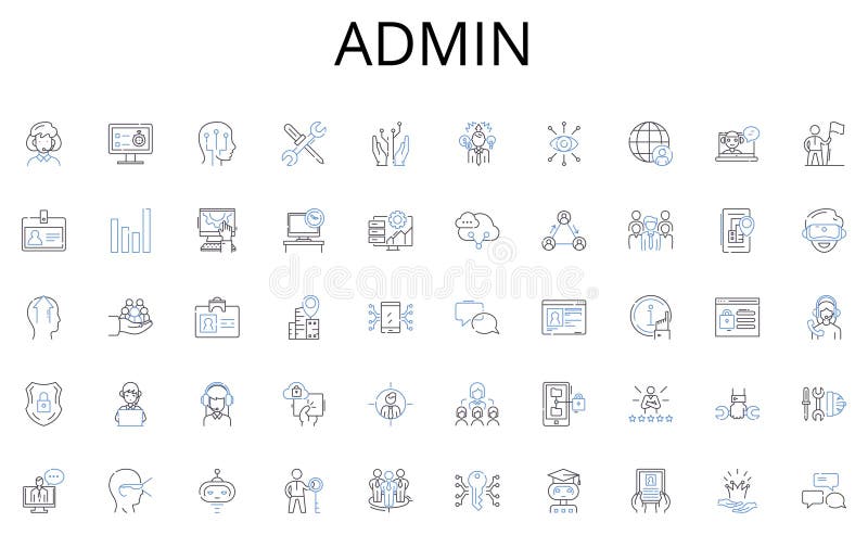 Admin Line Icons Collection. Boss, Supervisor, Manager, Director ...