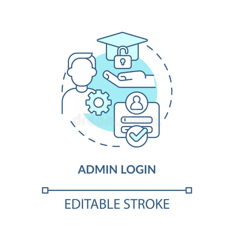 Admin Login Blue Concept Icon Stock Illustration - Illustration of ...