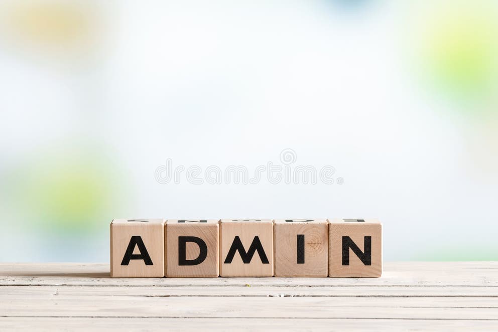 Admin Login Sign on a Table Stock Photo - Image of administrator ...