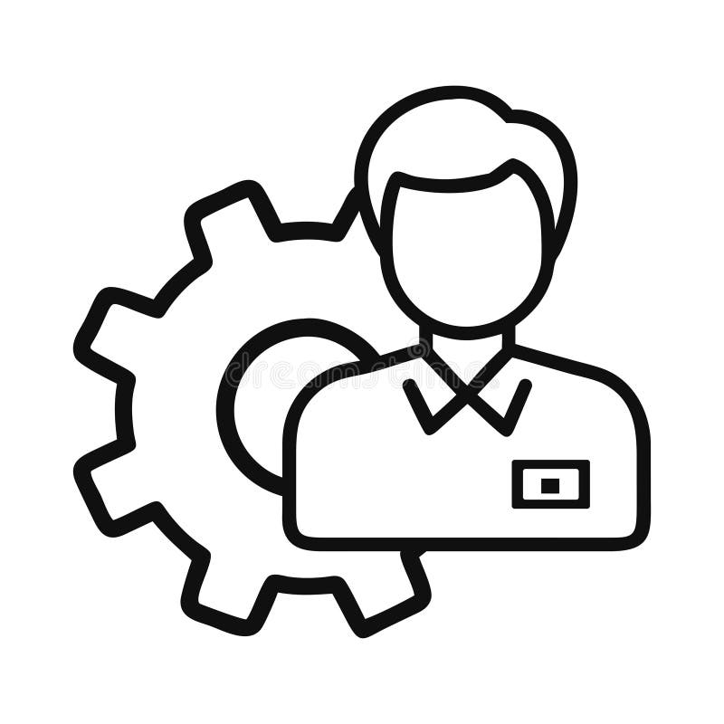 Admin Management Icon Gear Strategy Outline Stock Vector - Illustration ...