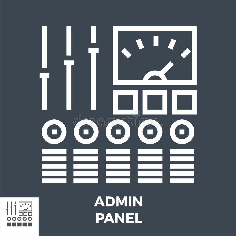 Admin Panel Thin Line Vector Icon Isolated Stock Vector - Illustration ...