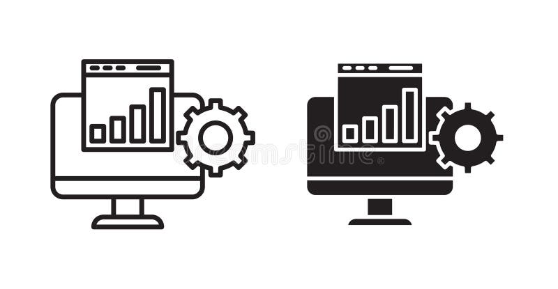 Admin Panel Thin Line Vector Icon Set Stock Vector - Illustration of ...