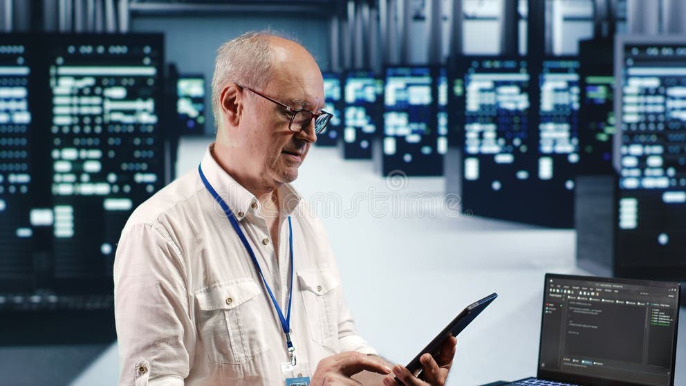 Admin Running Code in Data Center Stock Photo - Image of repair ...