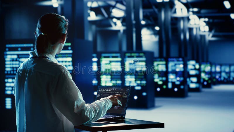 It Administrator Running Greenscreen Display on Tablet Stock Image ...